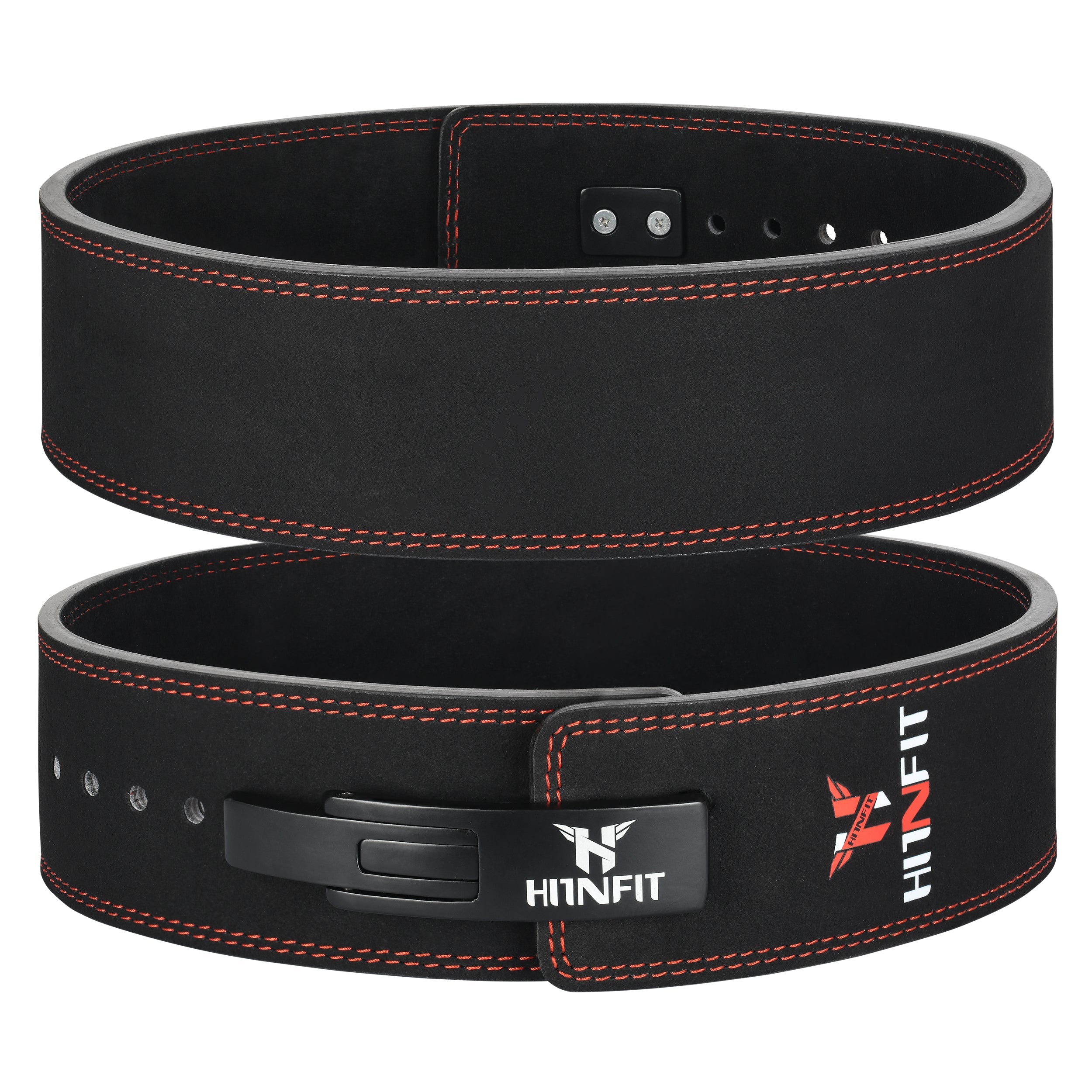 10mm Powerlifting Lever Belt Black with Red Stitching 10cm Wide • HnF ...